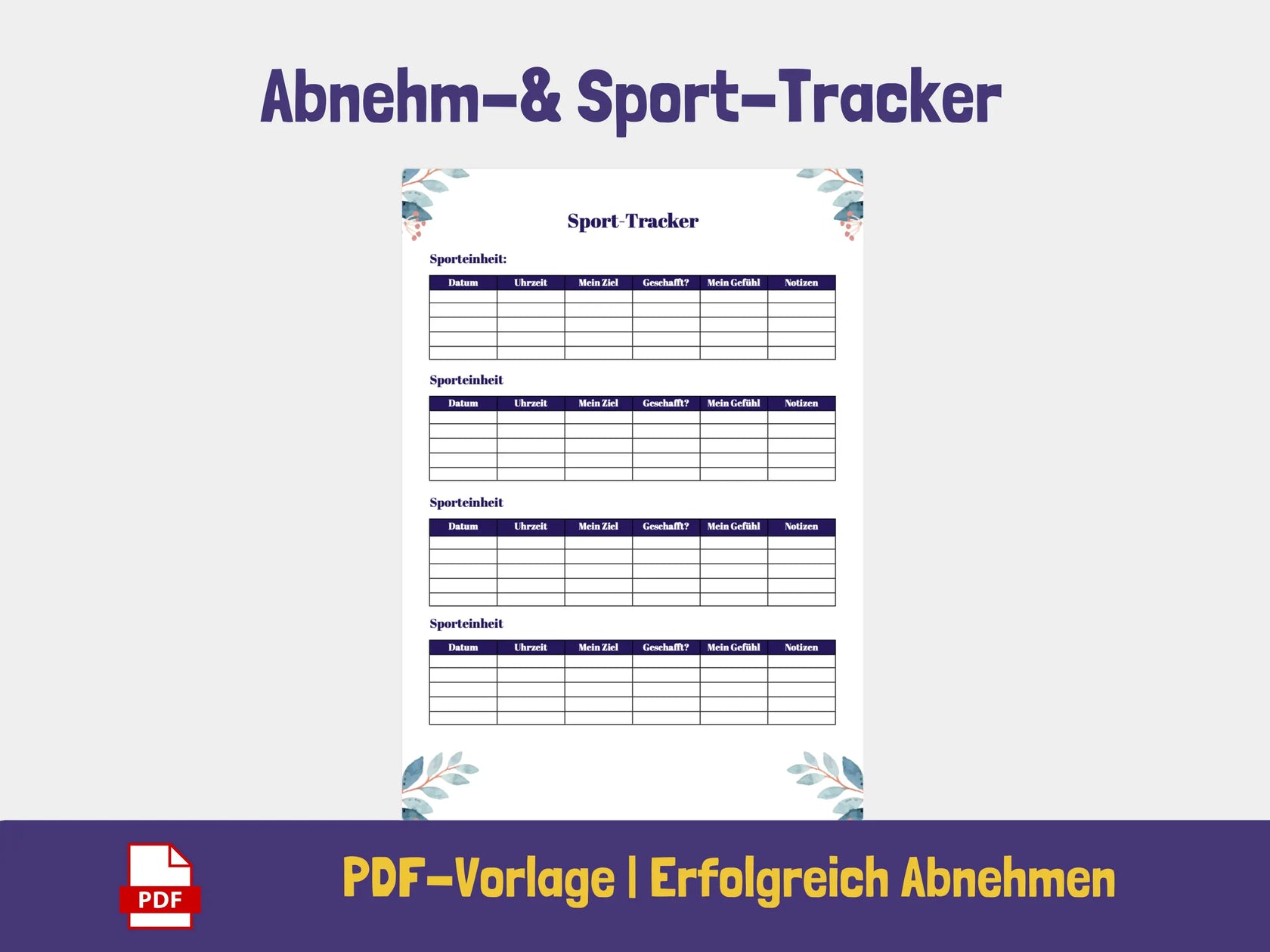 Sport-Tracker: PDF-Vorlage zum Ausdrucken & Ausfüllen!