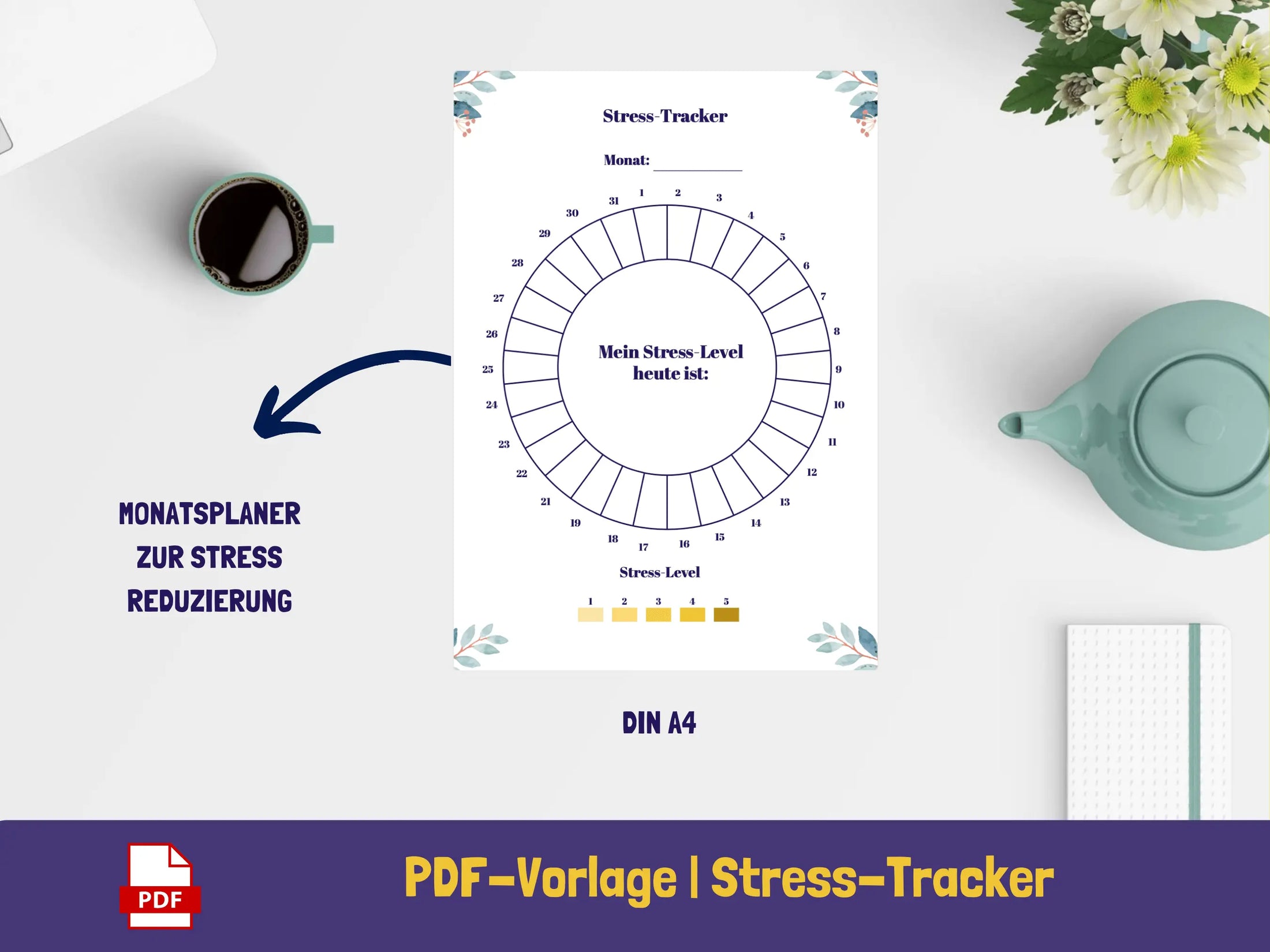 Stress-Tracker: Vorlage, um schnell Stress abzubauen!