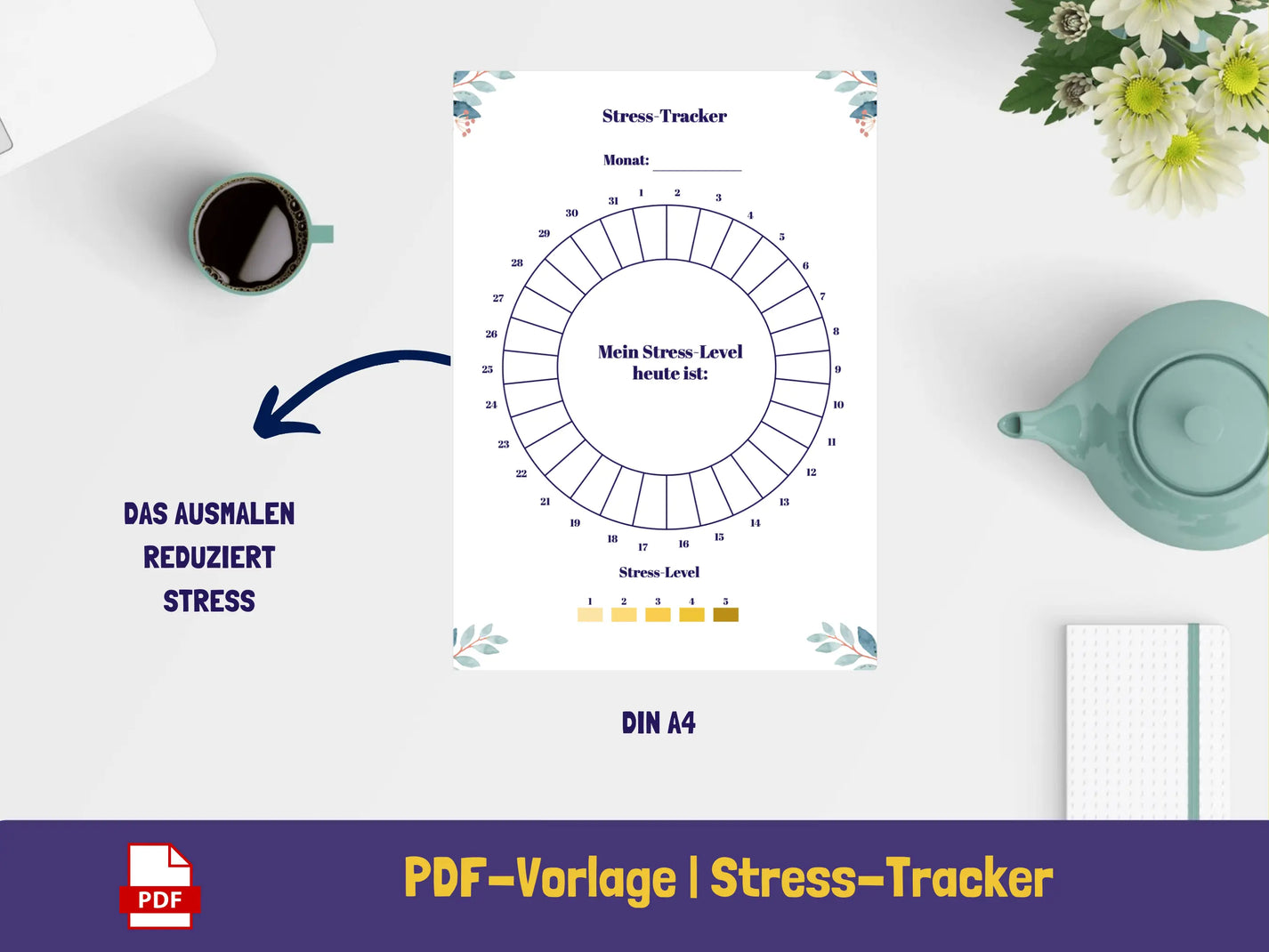 Stress-Tracker: Vorlage, um schnell Stress abzubauen!